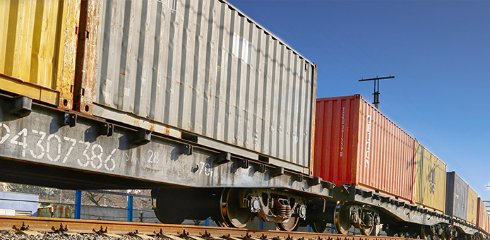 Container Block Train Departs from Poti to Tashkent, Uzbekistan For the ...
